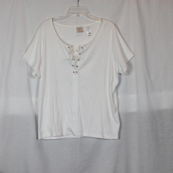 Emma James | Tops | Emma James White Womens Short Sleeve Top Blouse ...